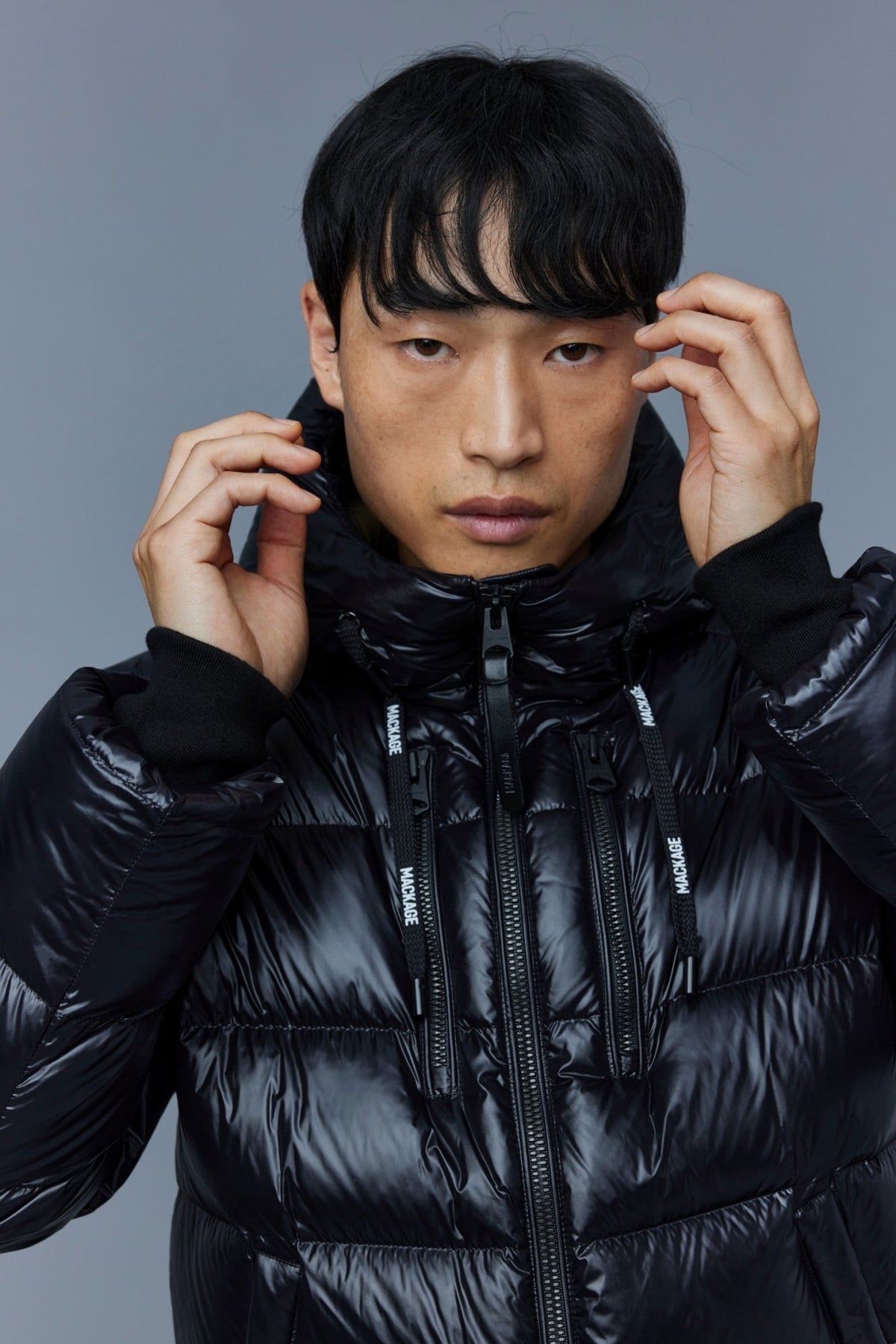 MACKAGE VICTOR - lustrous light down jacket with hood for men
