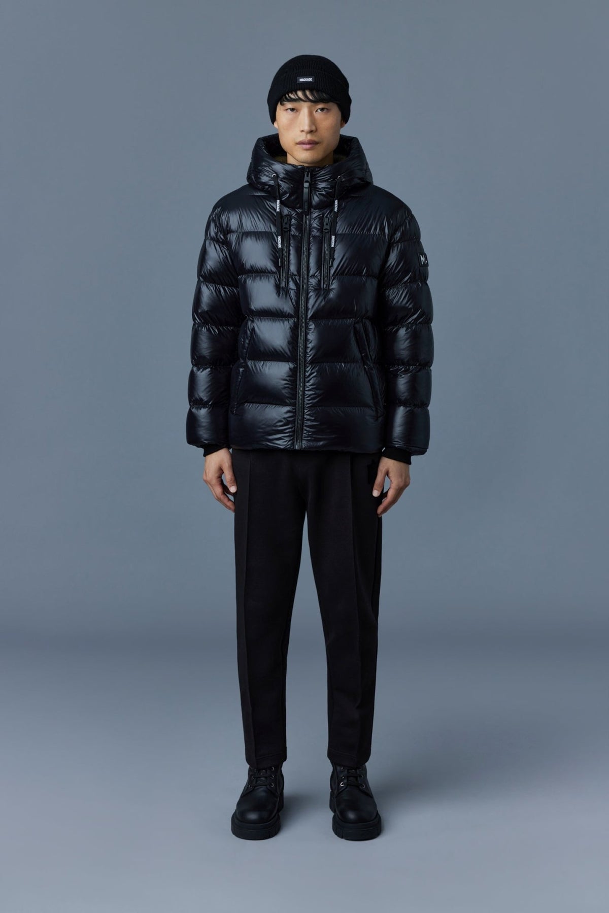 MACKAGE VICTOR - lustrous light down jacket with hood for men