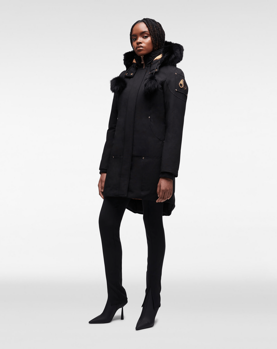 MOOSE KNUCKLES - GOLD STIRLING PARKA FUR WOMEN (pompom) - M39LP203G